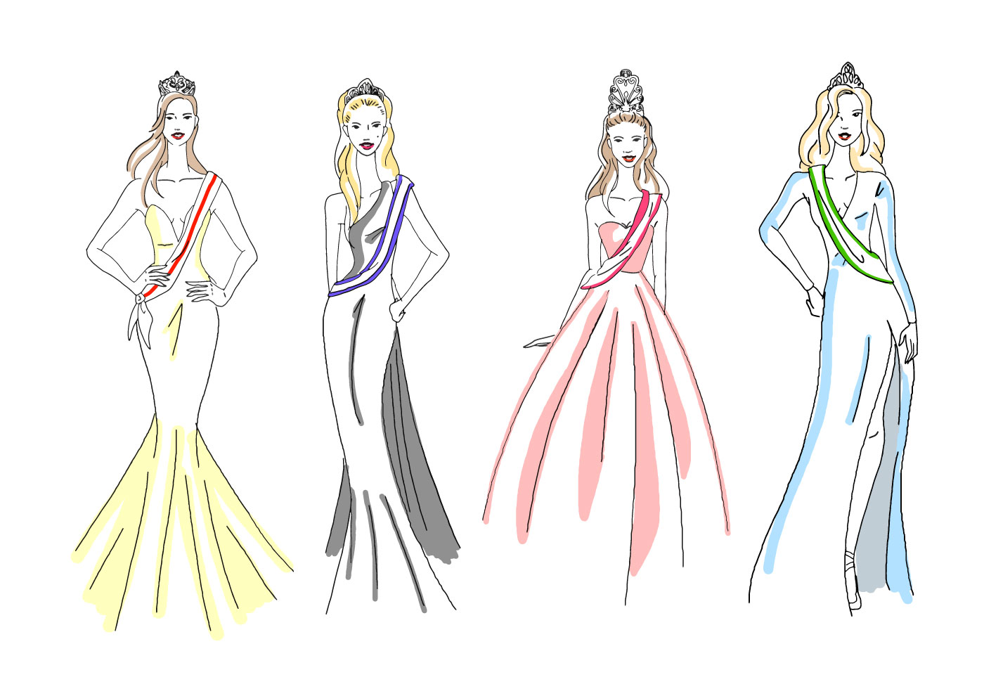 Free Pageant Girls 124987 Vector Art At Vecteezy