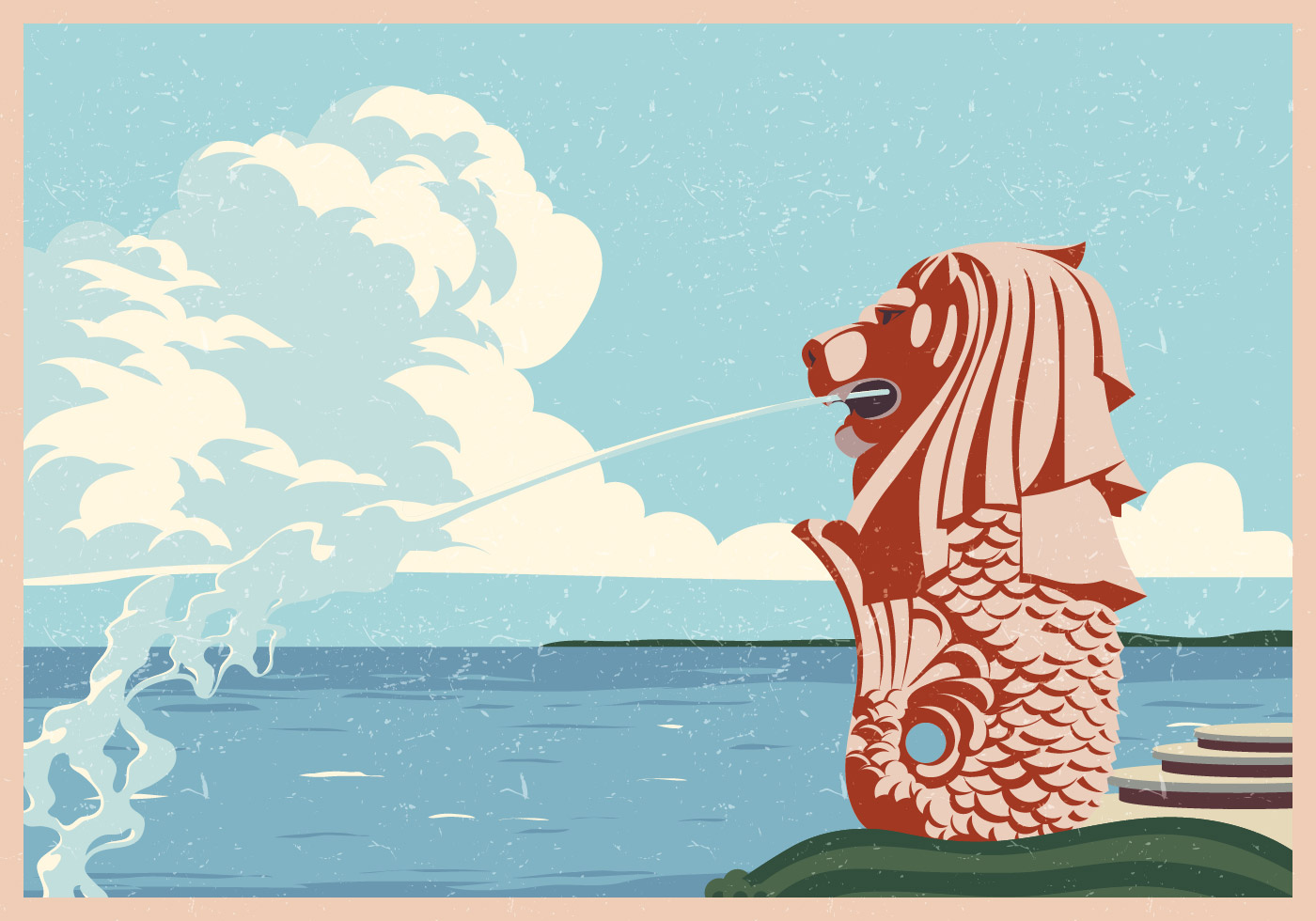 Merlion Vintage Card 125027 Vector Art at Vecteezy Merlion Vintage Card 125027 Vector Art at Vecteezy