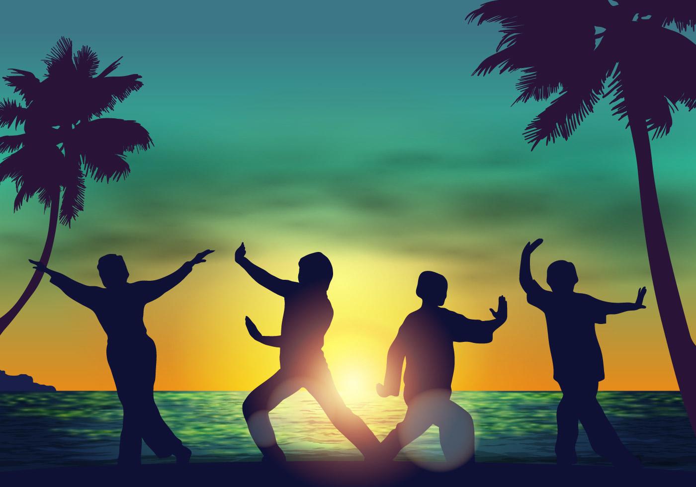 Afternoon Tai Chi Practice 125029 Vector Art At Vecteezy