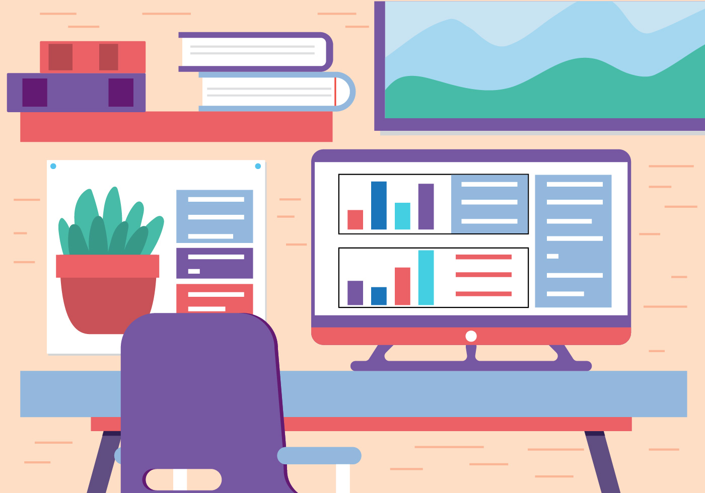 Flat Design Vector Office Room Design 125436 Vector Art at Vecteezy