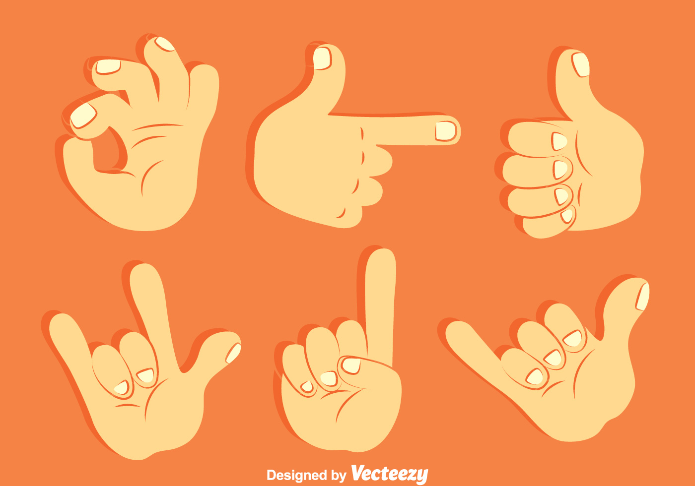Hand Gesture Collection Vector Set 125866 Vector Art At Vecteezy