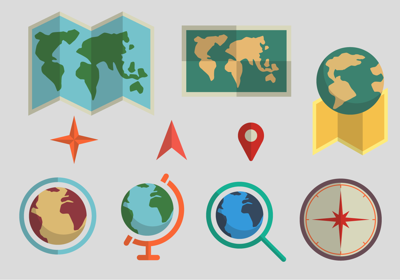 World Maps Flat Design Vectors 126108 Vector Art at Vecteezy