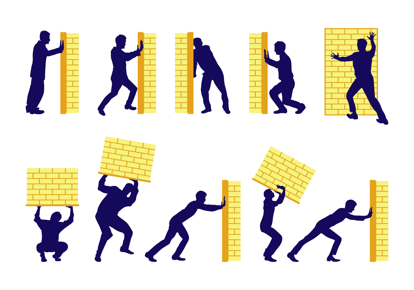 Silhouette Man Pushing A Wall Free Vector | Free PIK PSD Silhouette Man Pushing A Wall Free Vector | Free PIK PSD