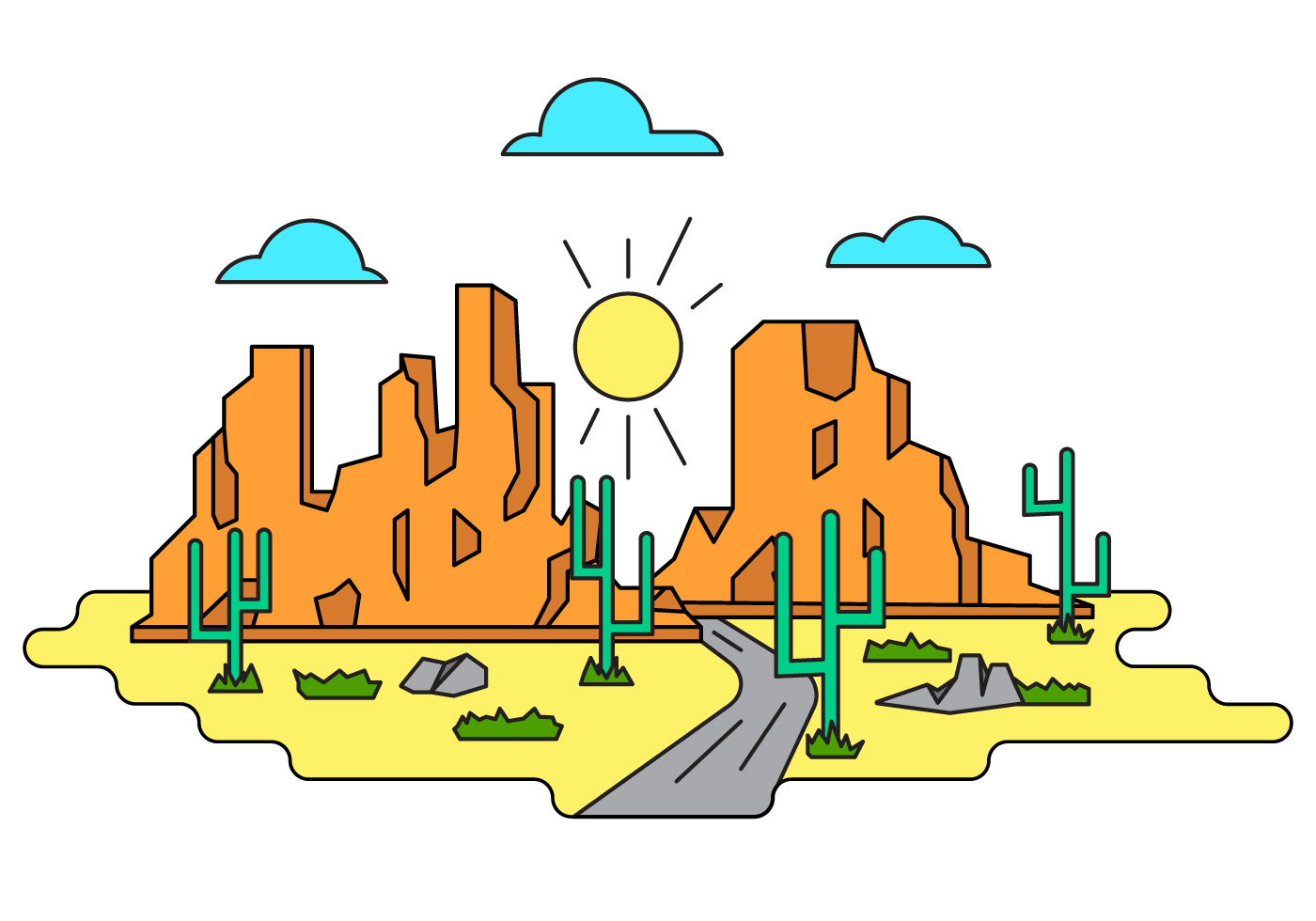 Grand Canyon Vector Illustration 126760 Vector Art At Vecteezy