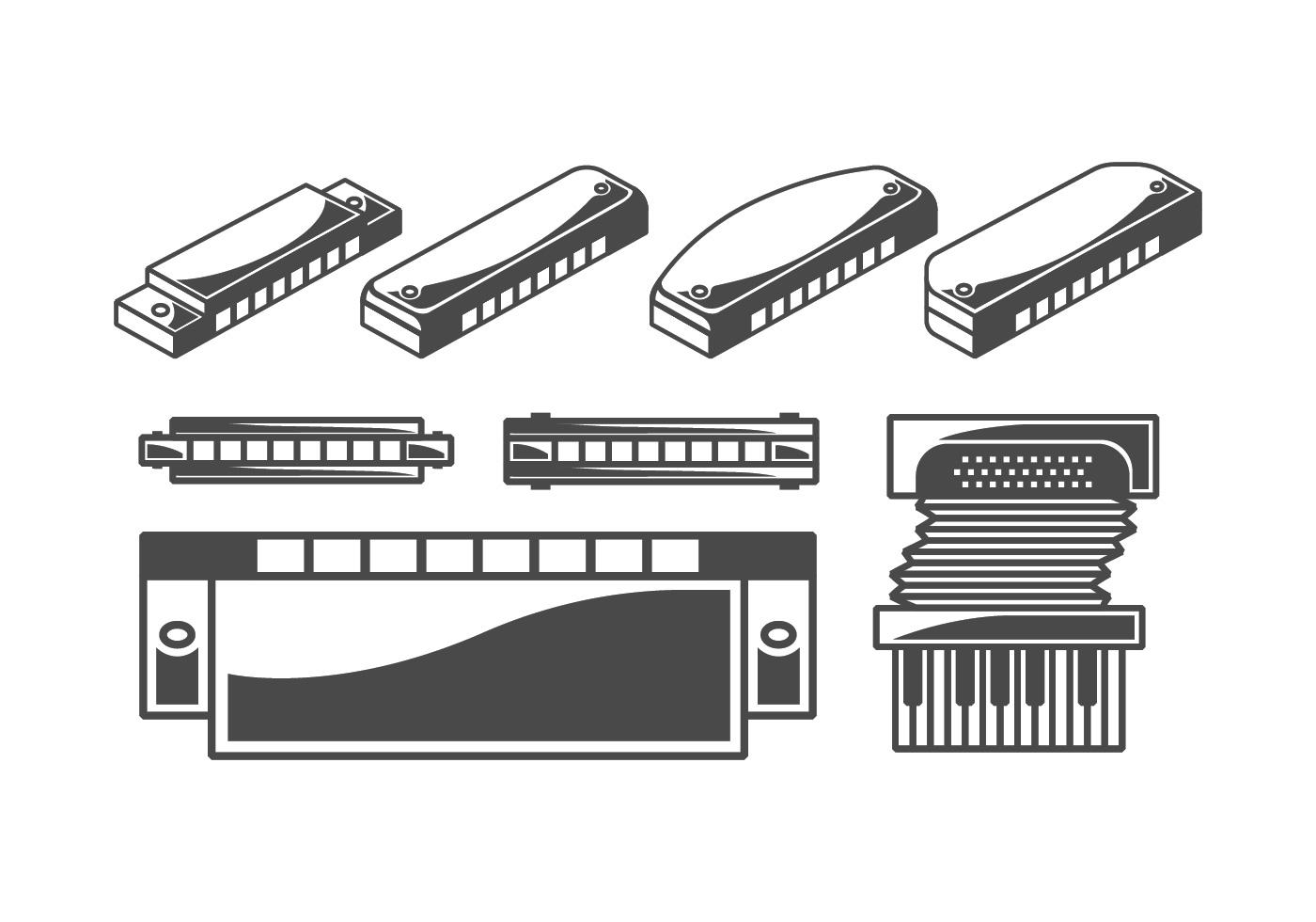Harmonica Vector Pack 126917 Vector Art at Vecteezy
