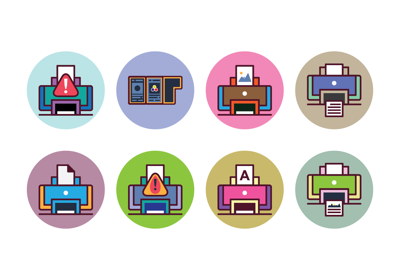 Free Printer Icon Set 127716 Vector Art at Vecteezy