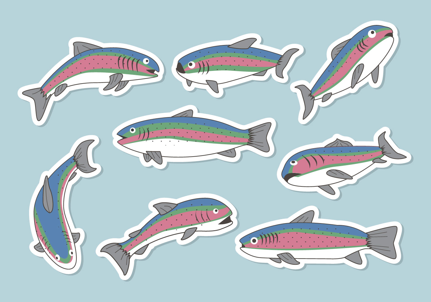 Rainbow Trout Vector 128151 Vector Art At Vecteezy
