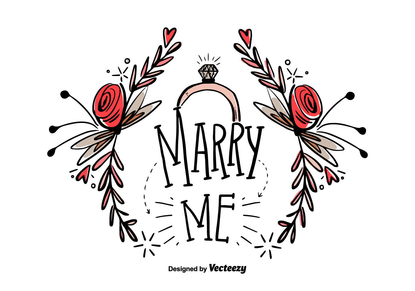 Marry Me Hand Draw Vector 130482 Vector Art At Vecteezy