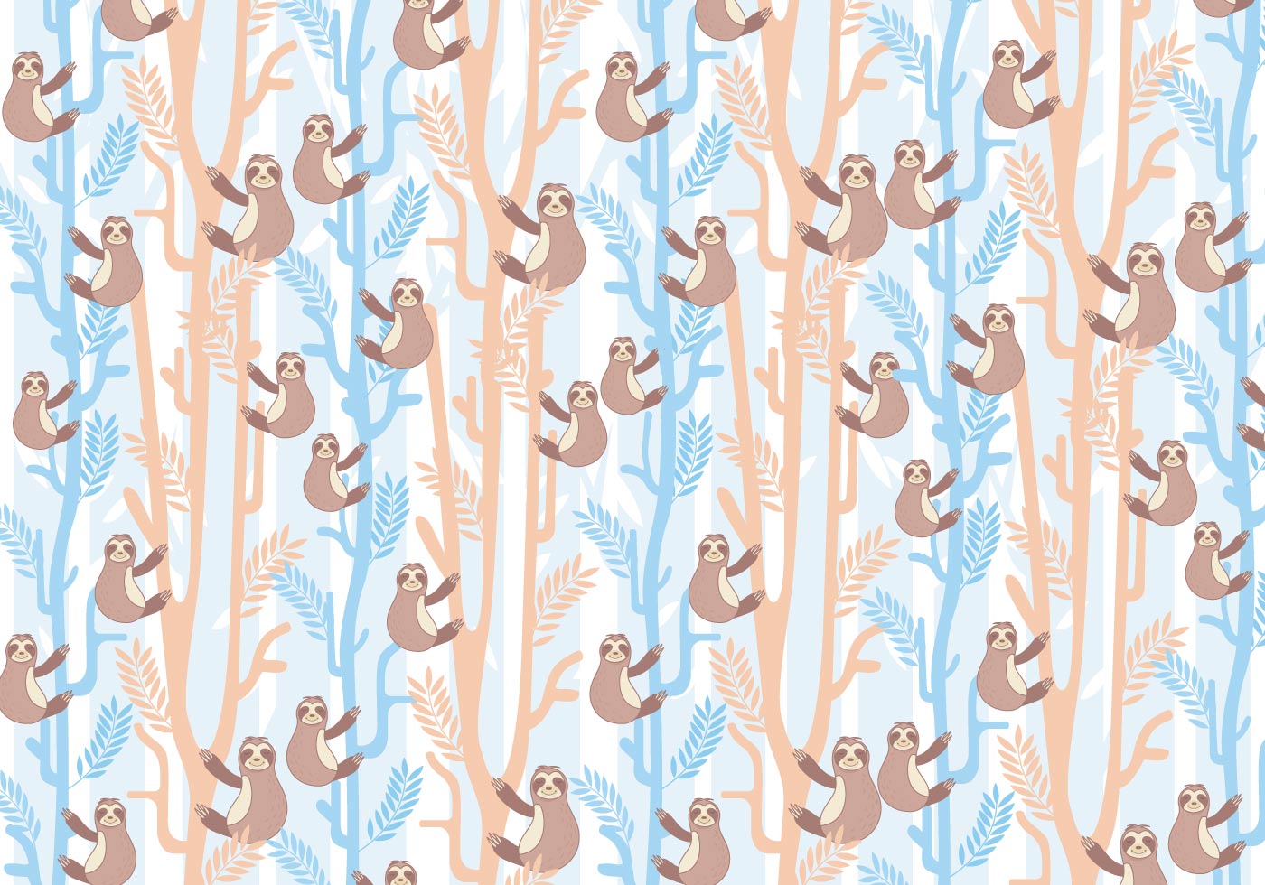 Sloth Pattern Vector 131101 Vector Art at Vecteezy