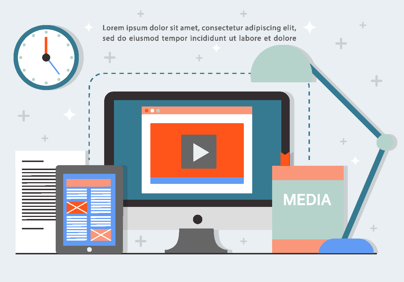 Free Flat Workspace Vector Background 131873 Vector Art at Vecteezy