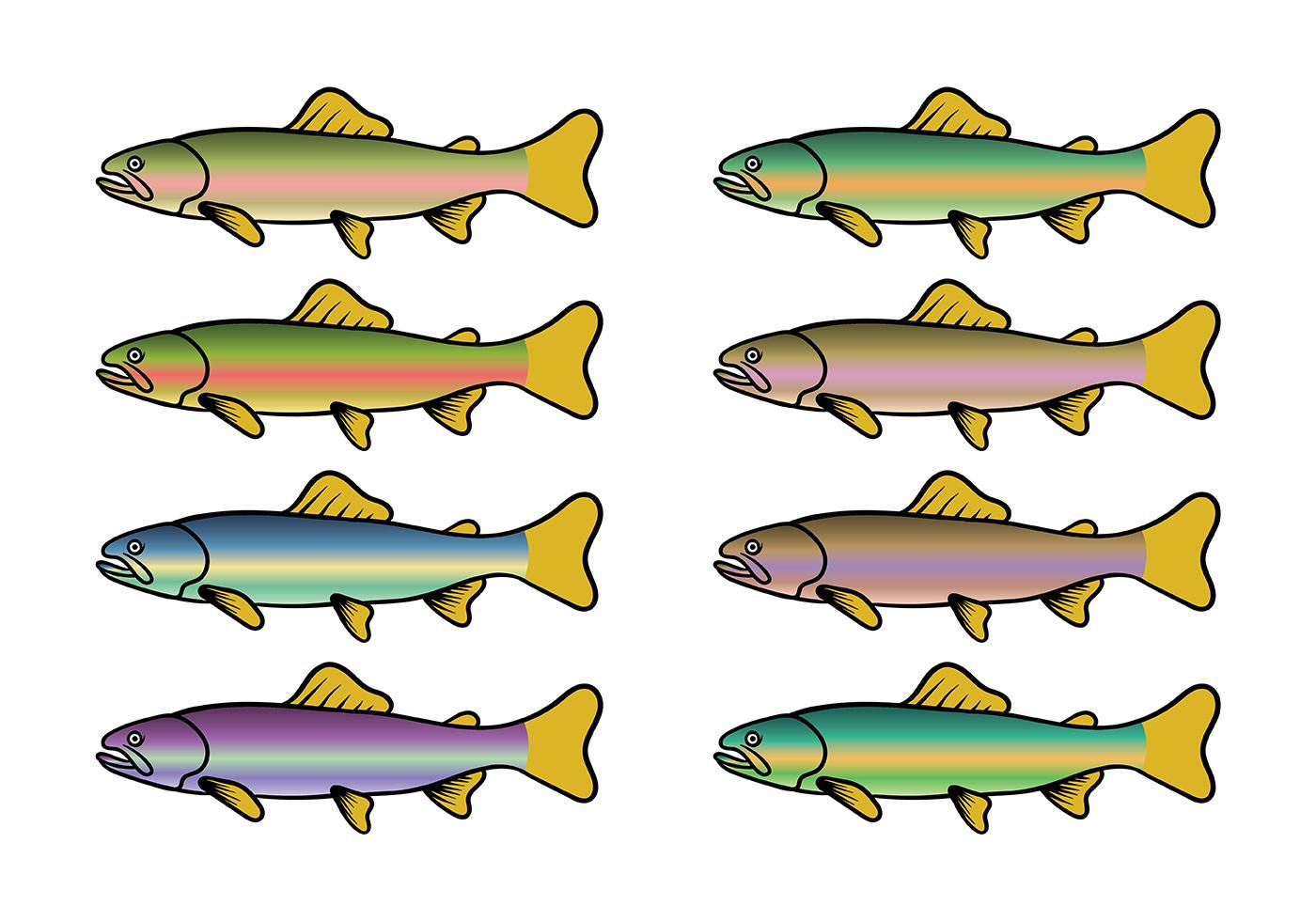 Rainbow Trout Fish Vector 131927 Vector Art at Vecteezy