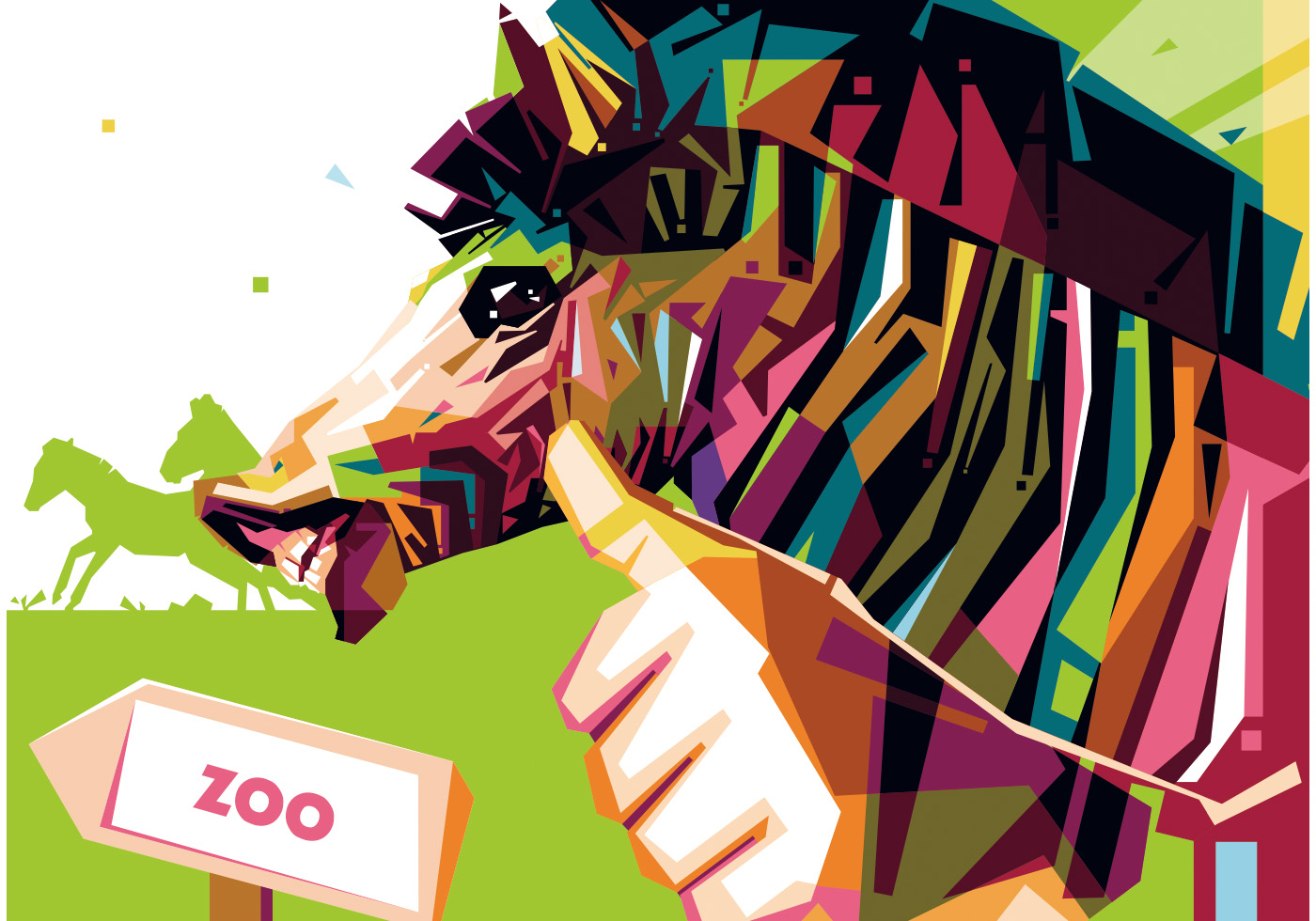 Zoo Zebra Portrait Vector 132002 Vector Art at Vecteezy