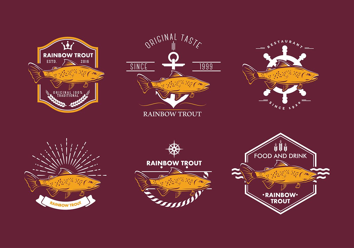 Rainbow Trout Emblem Free Vector 132806 Vector Art at Vecteezy