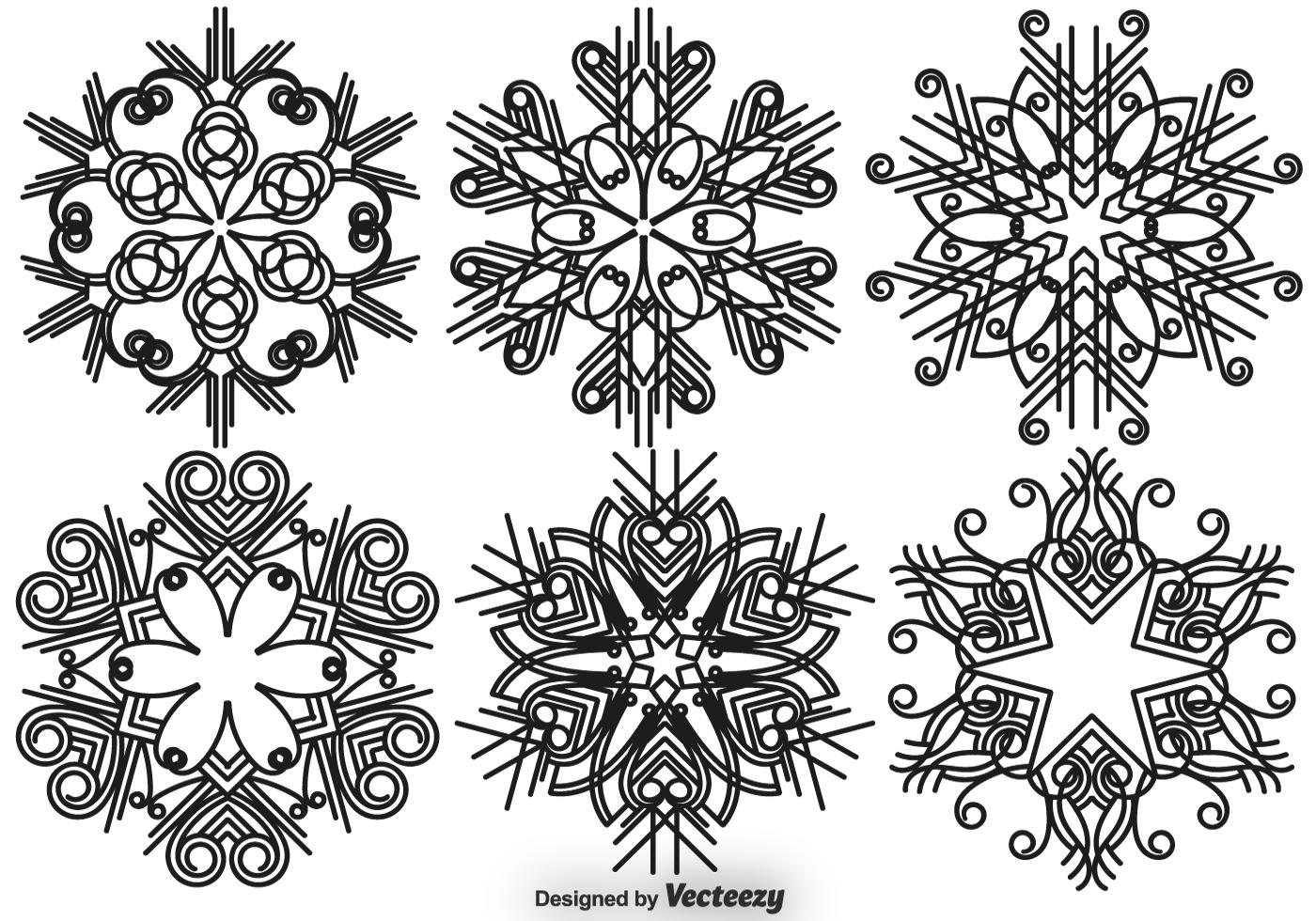 Elegant Snowflakes Vector Set 133429 Vector Art at Vecteezy
