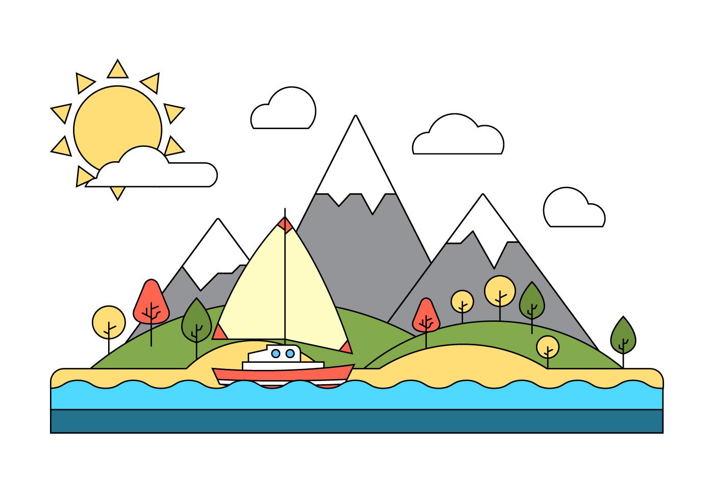 Free Landscape Vector Illustration 133535 Vector Art at Vecteezy