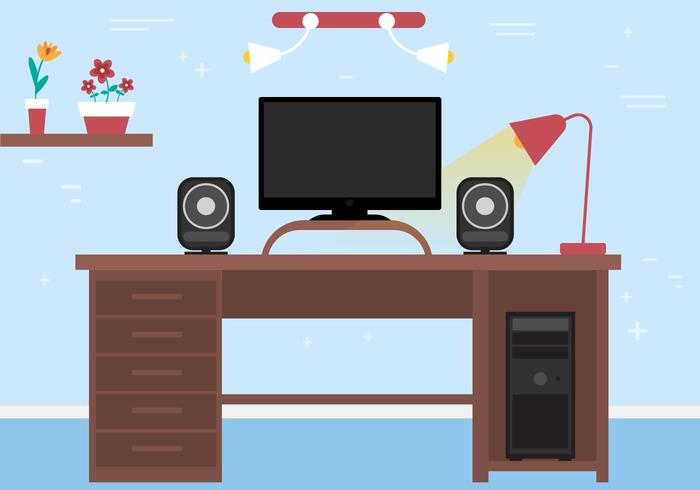 Free Vector Workspace Illustration 134510 Vector Art At Vecteezy