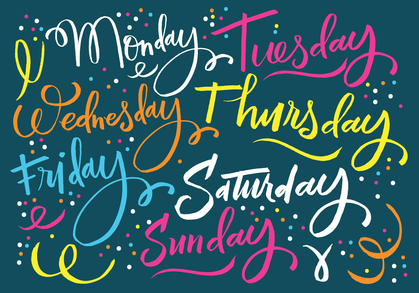 Days Of The Week Lettering 135926 Vector Art At Vecteezy