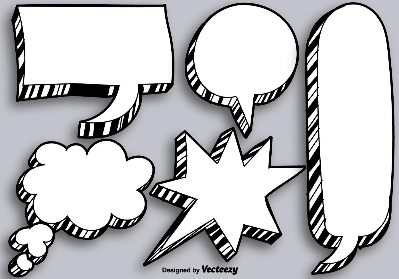 Vector Hand Drawn Blank Speech Bubbles 136613 Vector Art at Vecteezy