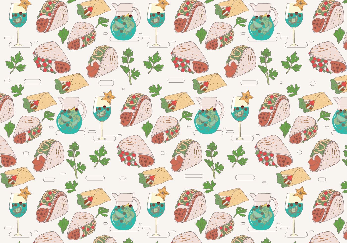 Taco Pattern Vector 136916 Vector Art at Vecteezy