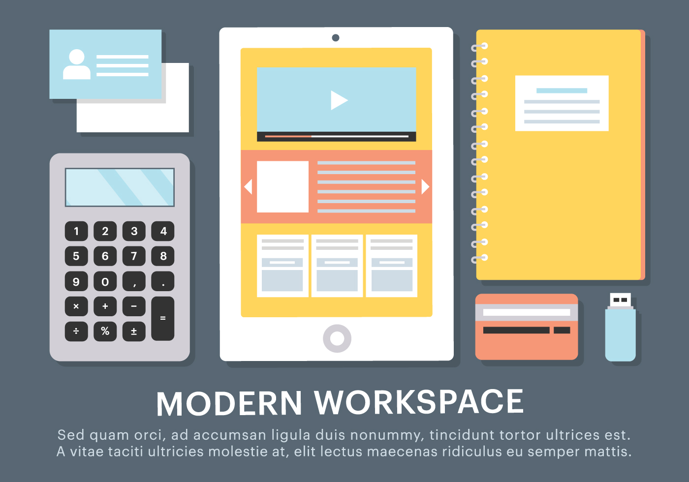 Free Business Workspace Vector Elements 137856 Vector Art at Vecteezy
