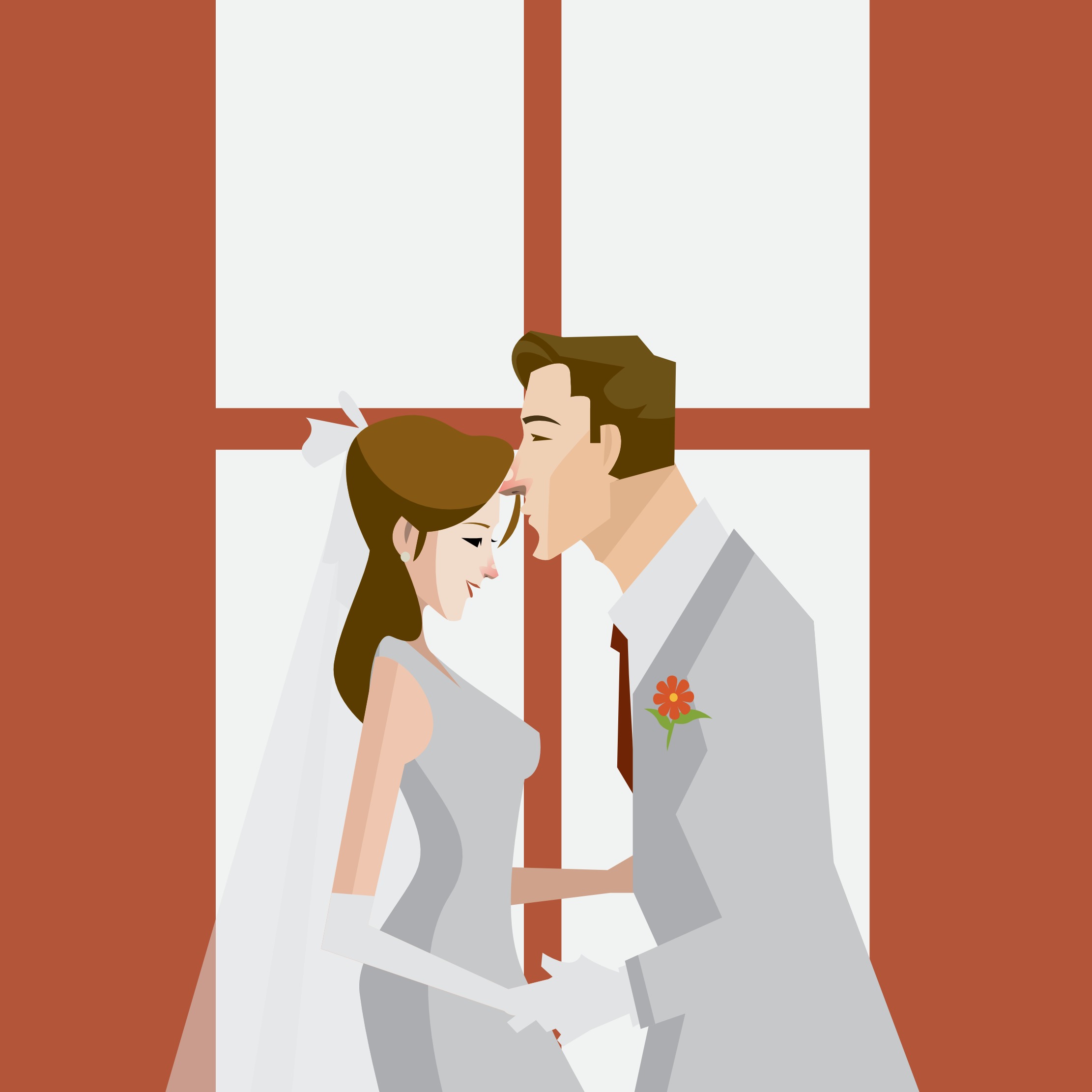 A Groom Kisses His Bride Illustration 138738 Vector Art At Vecteezy