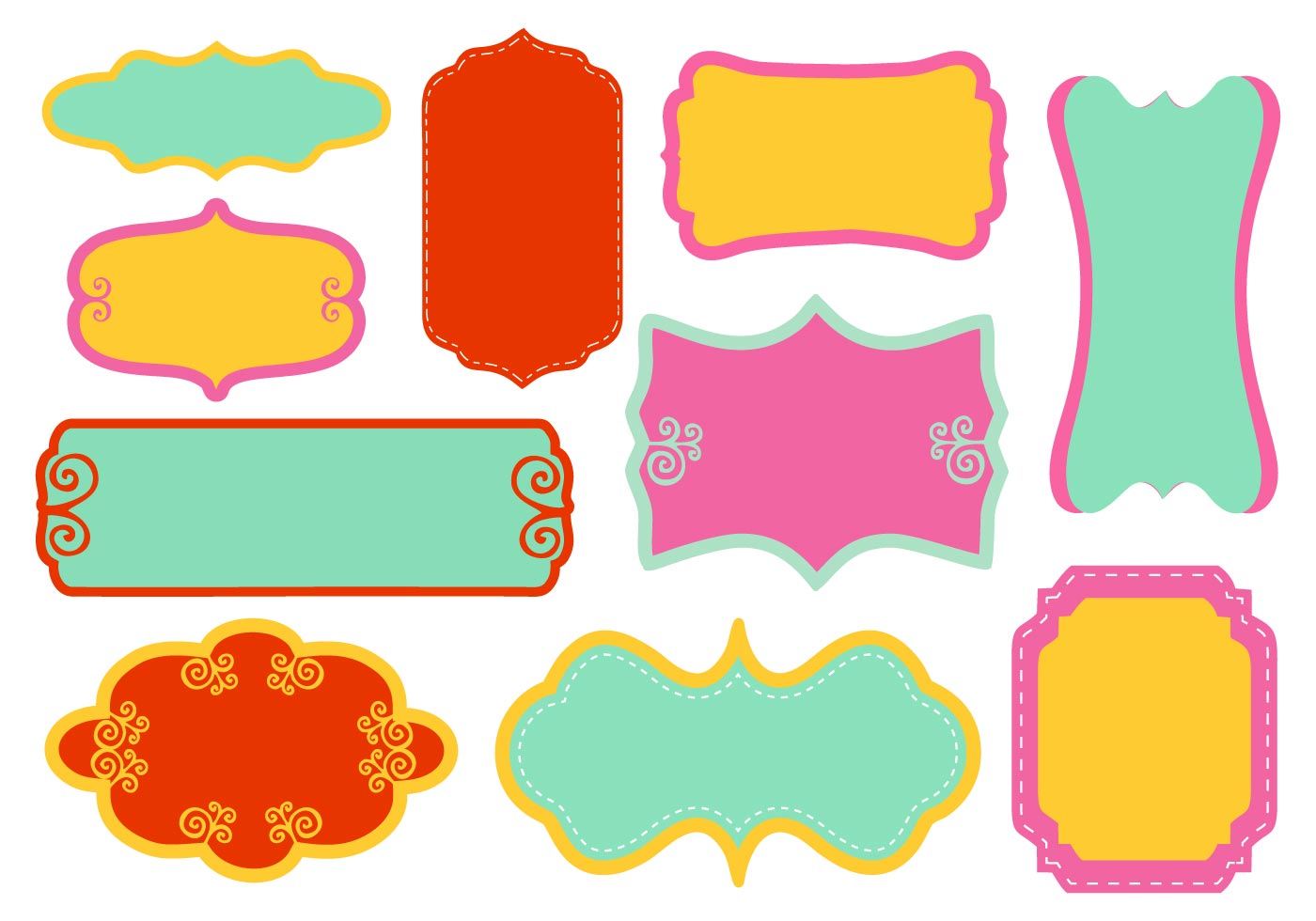 Free Decorative Funky Frame Collection Vector 139030 Vector Art At Vecteezy