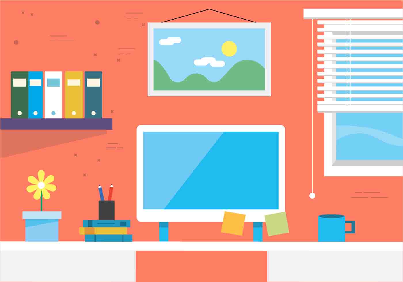 Free Vector Workspace Illustration 139084 Vector Art At Vecteezy