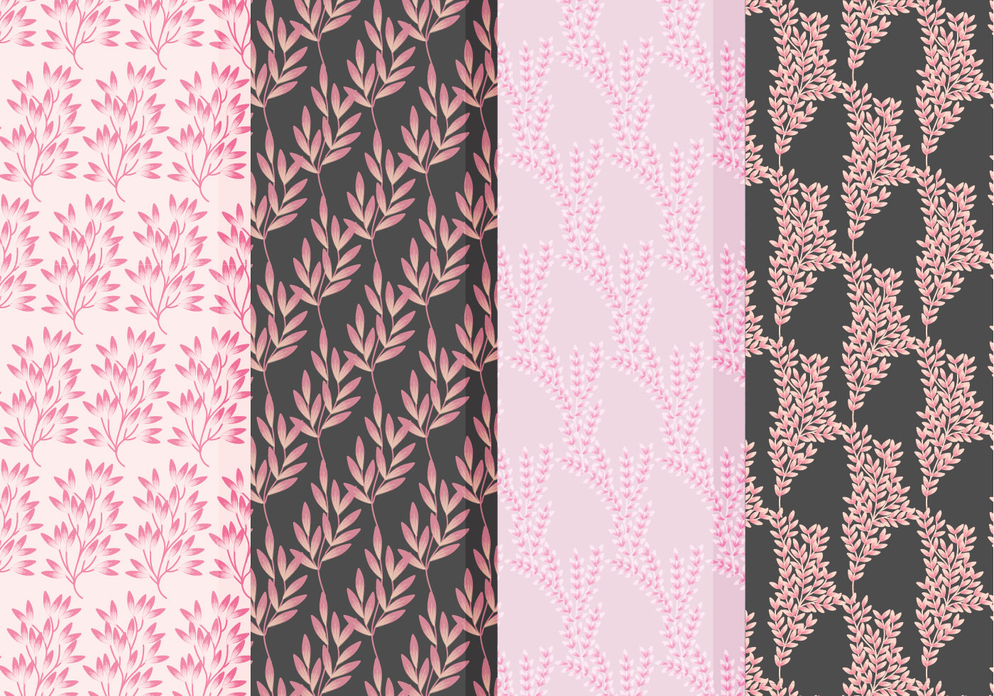 Vector Seamless Patterns with Colorful Branches 139991 Vector Art at ...