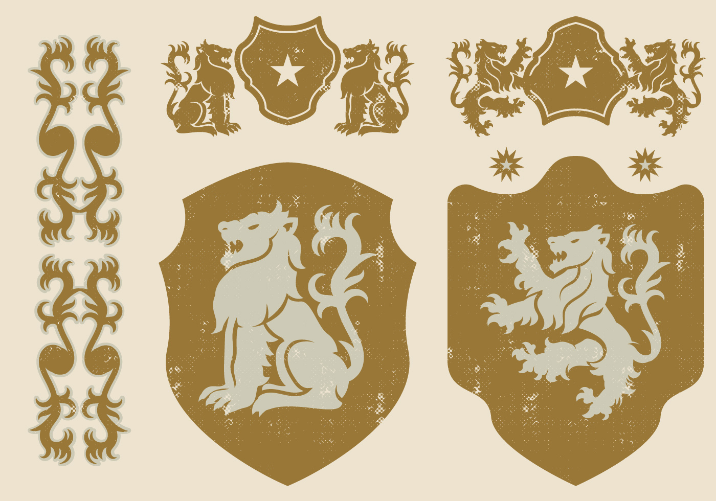 Heraldic Lion Icons 141105 Vector Art at Vecteezy