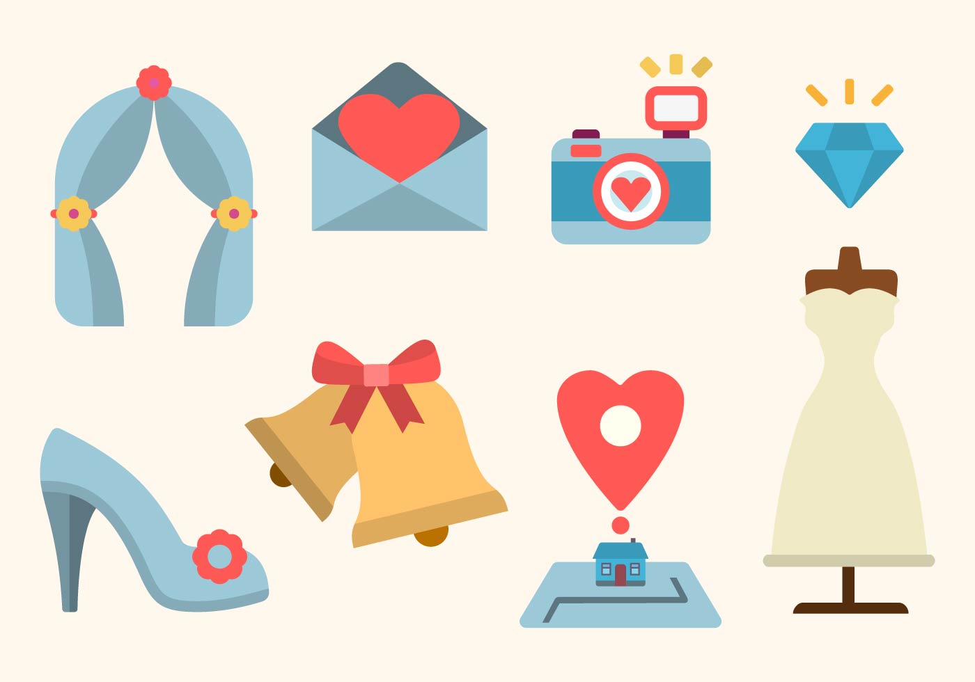 Flat Wedding Vectors 141383 Vector Art at Vecteezy