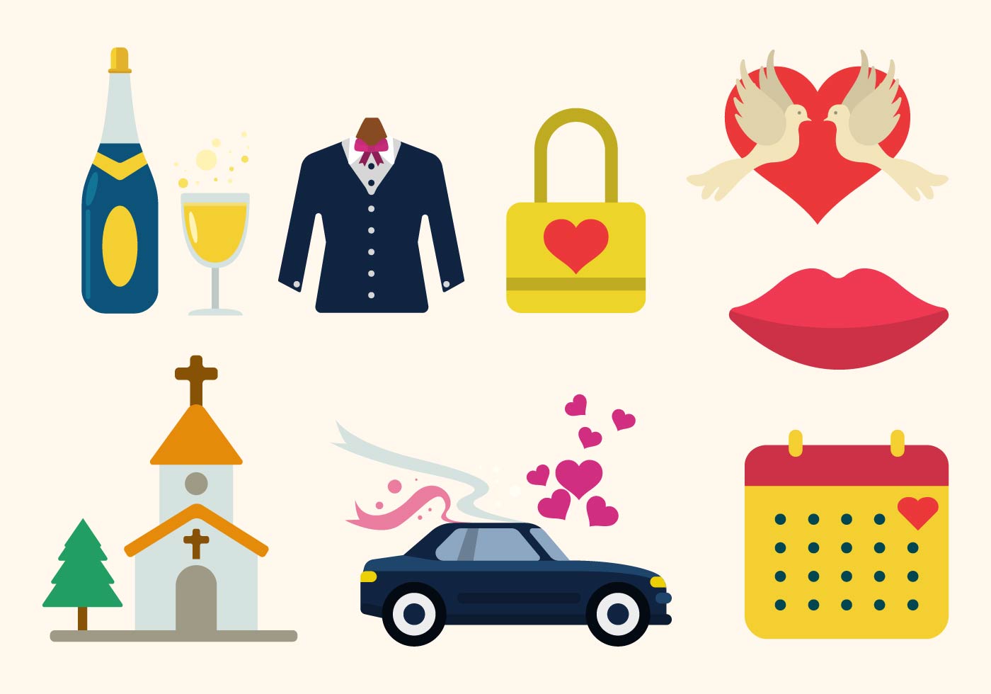 Flat Wedding Vectors 141384 Vector Art at Vecteezy