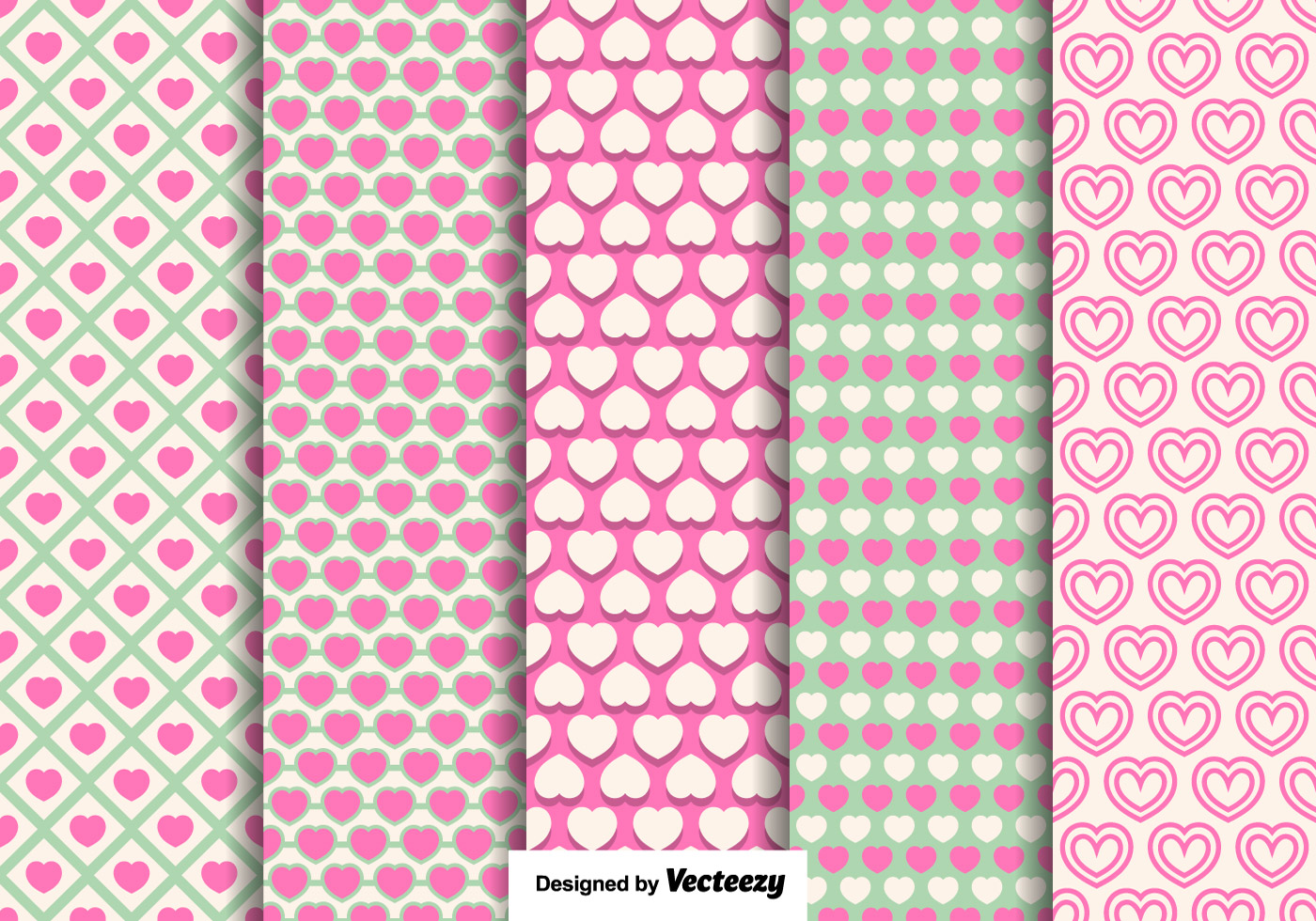Vector Hearts Seamless Patterns 141734 Vector Art at Vecteezy