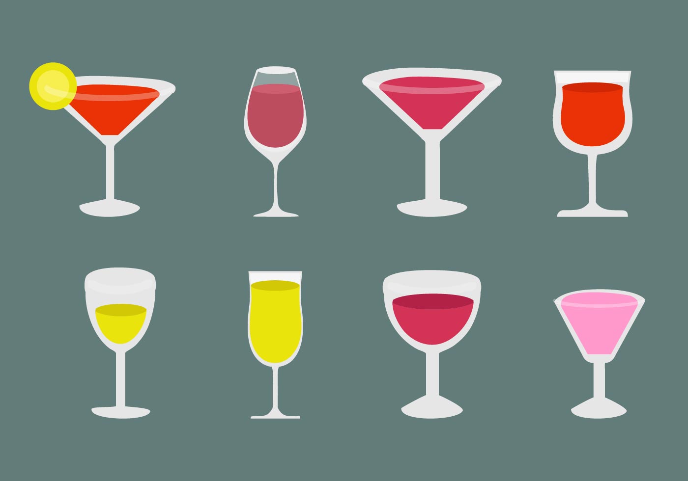 Free Alcohol And Cocktail Icons Vector 142973 Vector Art At Vecteezy