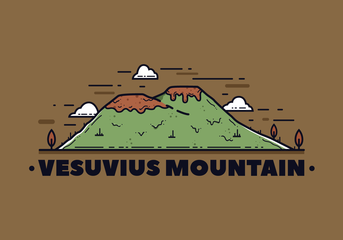 Vesuvius Mountain Vector 143270 Vector Art at Vecteezy