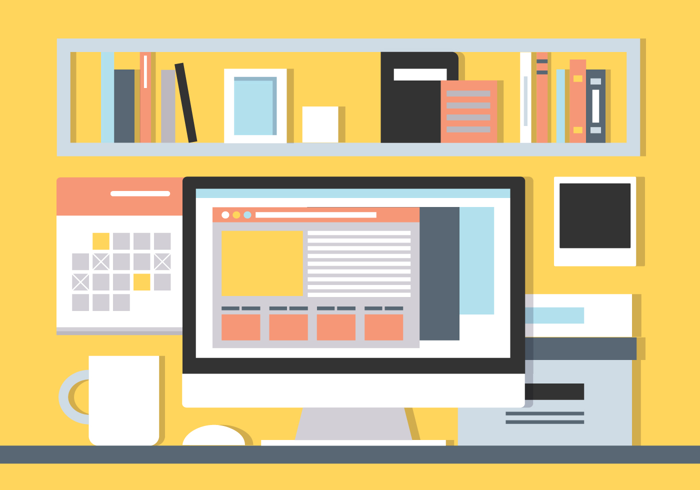 Free Flat Workspace Vector Background 144798 Vector Art at Vecteezy