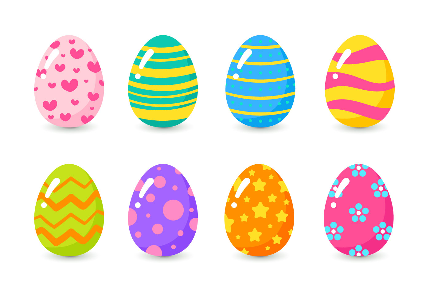 Set Of Colorful Easter Eggs 145020 Vector Art at Vecteezy Set Of Colorful Easter Eggs 145020 Vector Art at Vecteezy