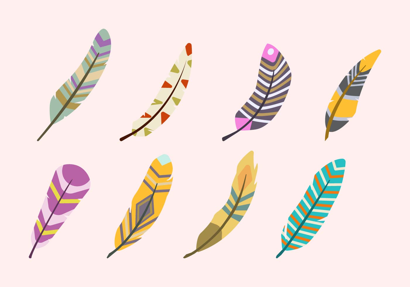 Flat Feather Vectors 145828 Vector Art at Vecteezy