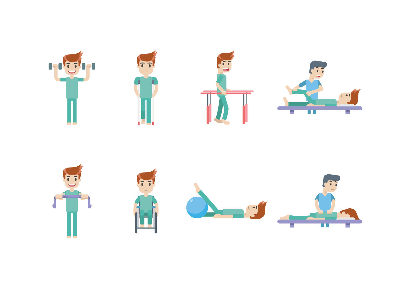Physiotherapy And Rehabilitation Icon Set 146338 Vector Art At Vecteezy