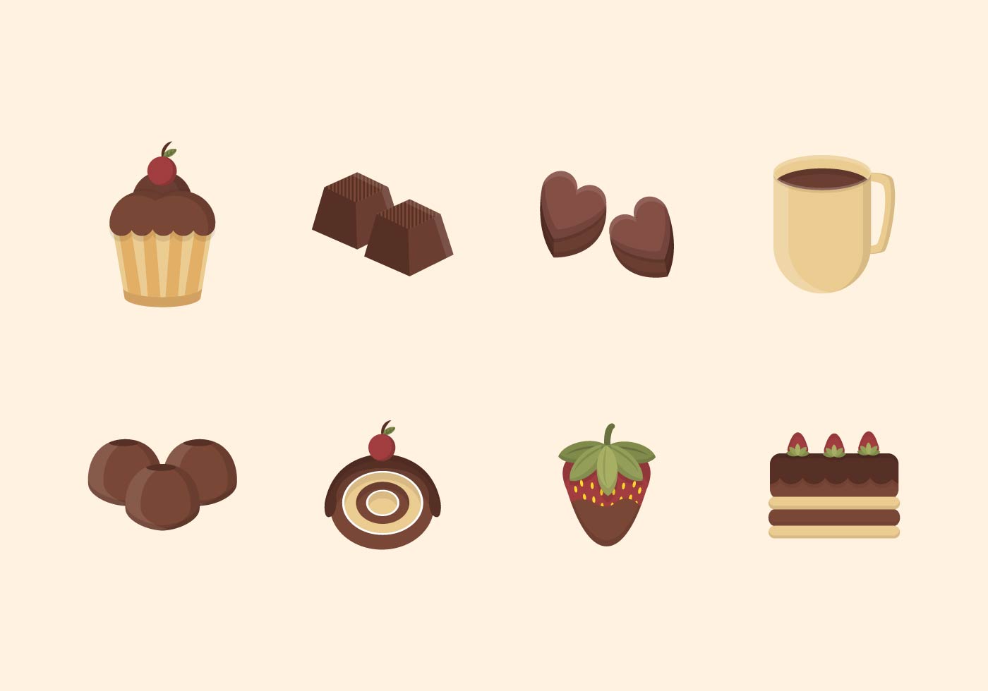 Flat Chocolate Vectors 147317 Vector Art At Vecteezy