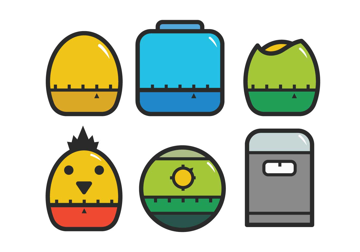 Egg Timer Icon Set 147770 Vector Art At Vecteezy