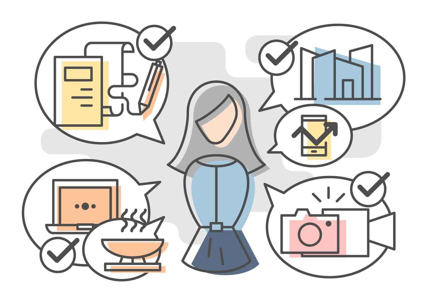 Free Outstanding Multitasking Vectors 148641 Vector Art at Vecteezy