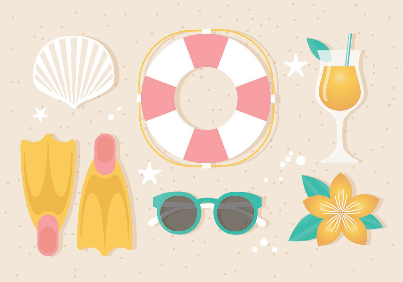 Free Vector Summer Elements 148853 Vector Art At Vecteezy