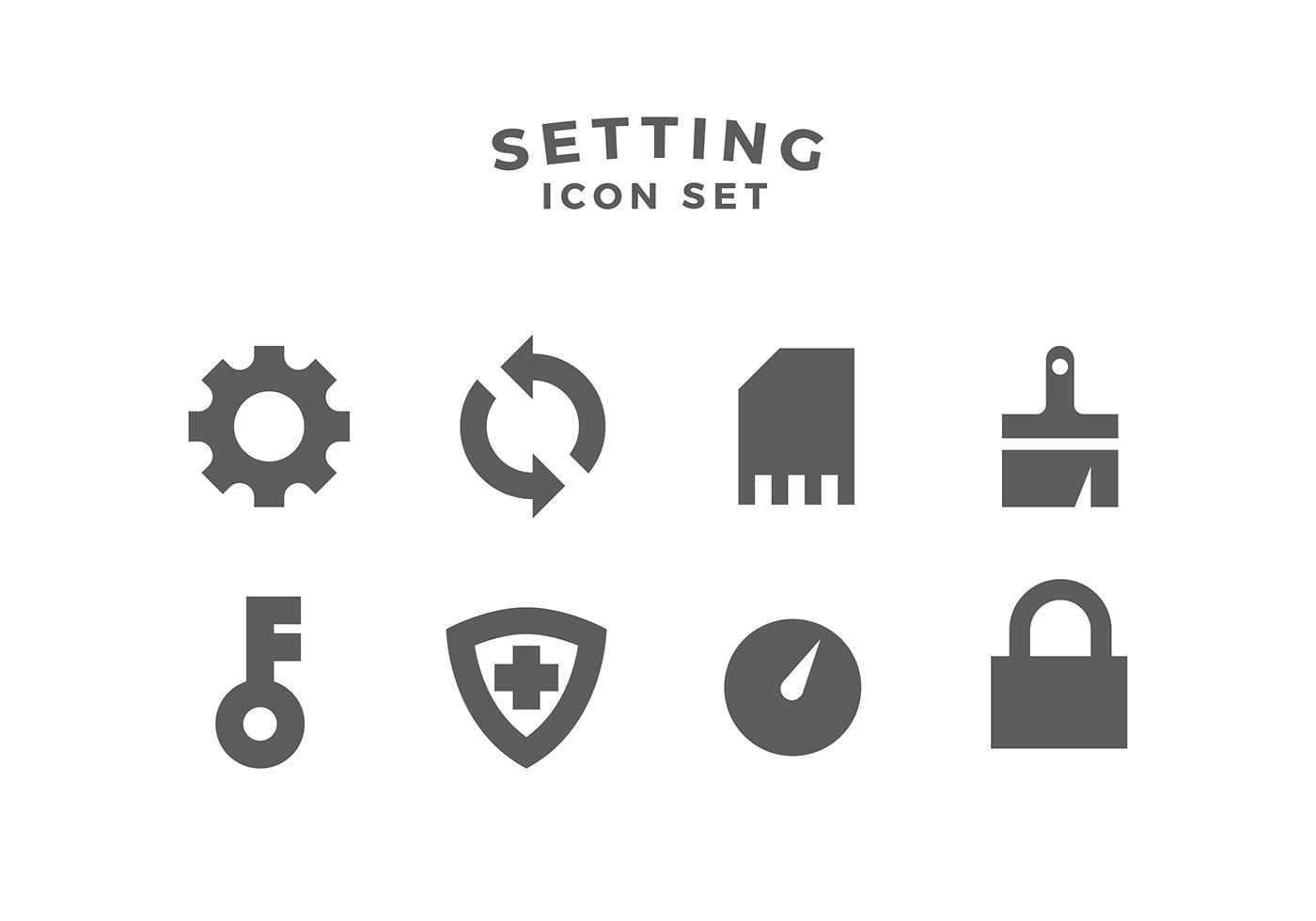 Setting Icon Set Vector 149440 Vector Art at Vecteezy