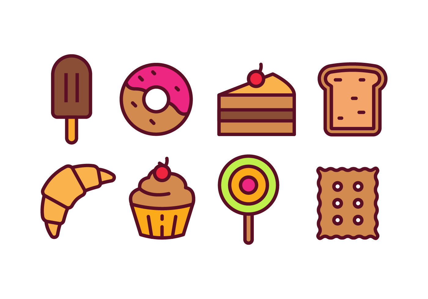 Bakery And Pastry Icon Pack 149788 Vector Art At Vecteezy