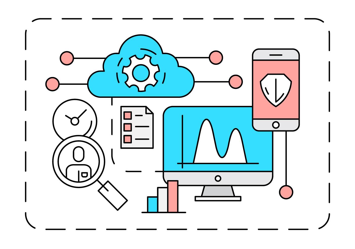 Linear Cloud Computing Illustration 150155 Vector Art at Vecteezy