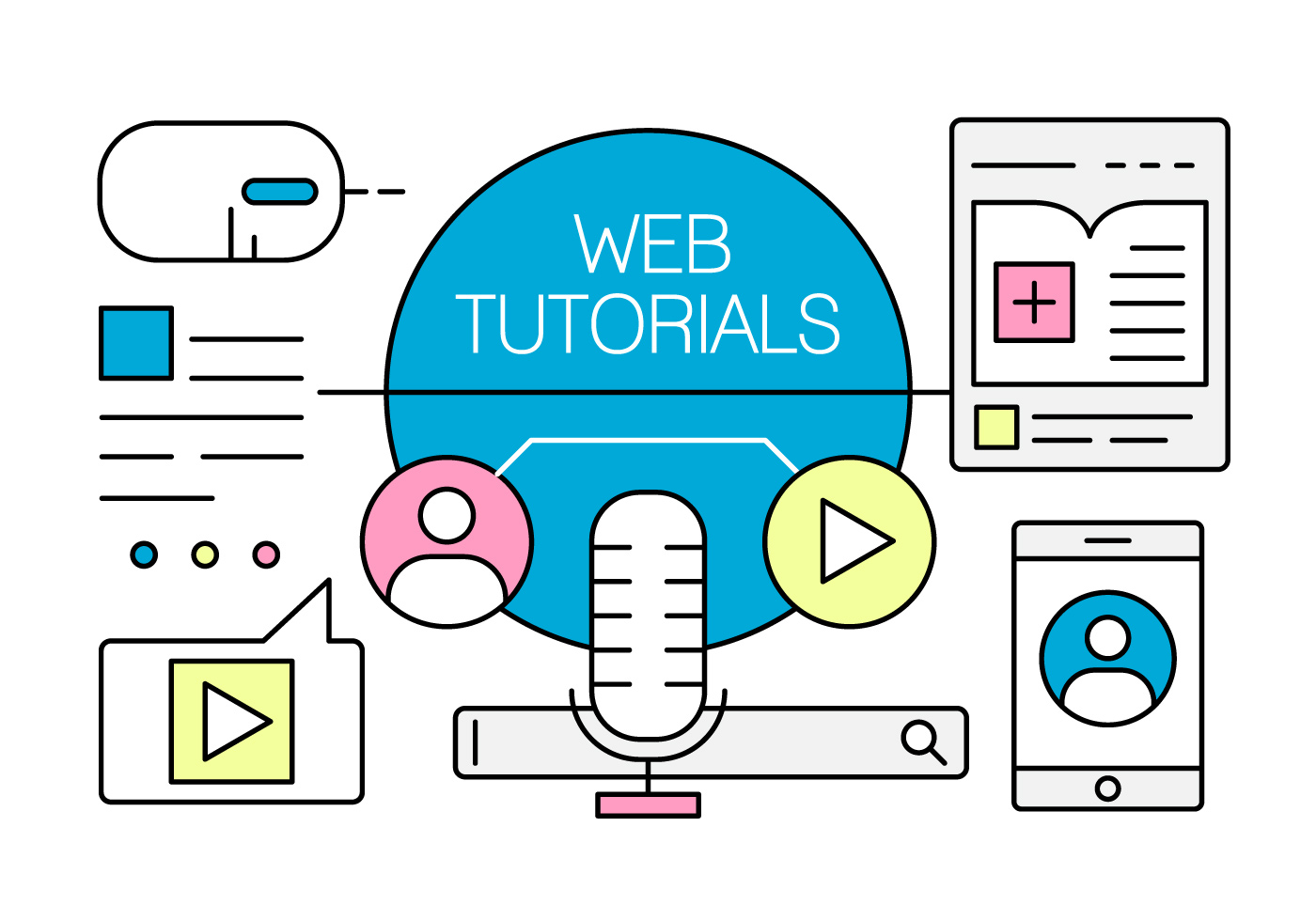 Linear Education, Tutorial Concept Elements 150242 Vector Art at Vecteezy