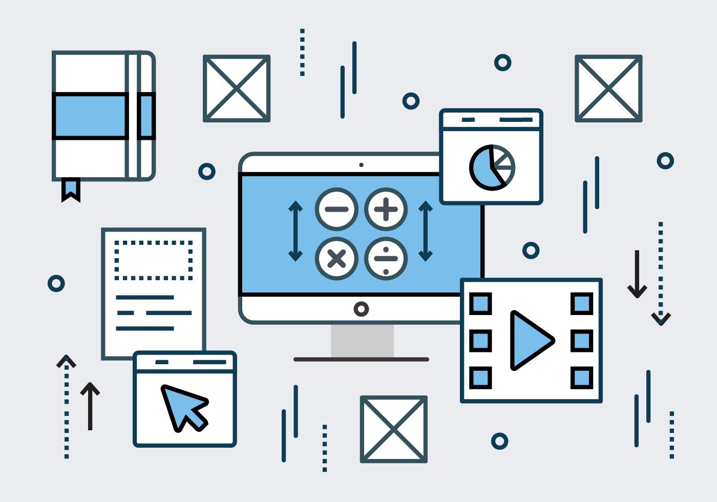 Free Linear Digital Data Vector Elements 150355 Vector Art at Vecteezy