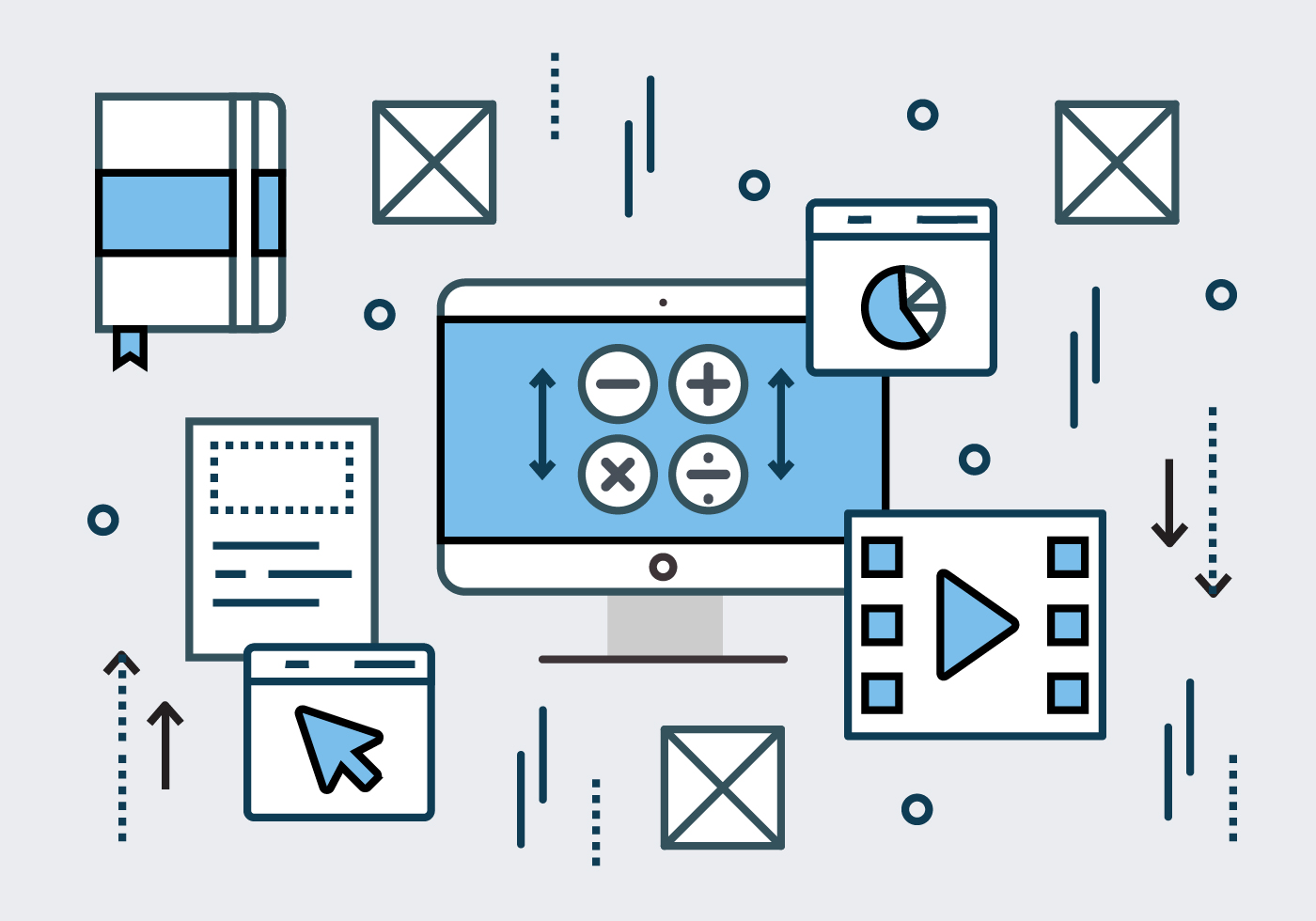 Free Linear Digital Data Vector Elements 150355 Vector Art at Vecteezy