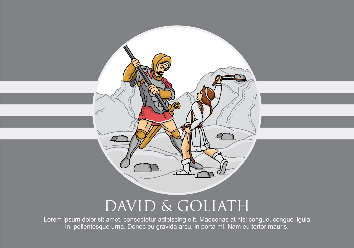 David And Goliath Vector Illustration 150909 Vector Art At Vecteezy