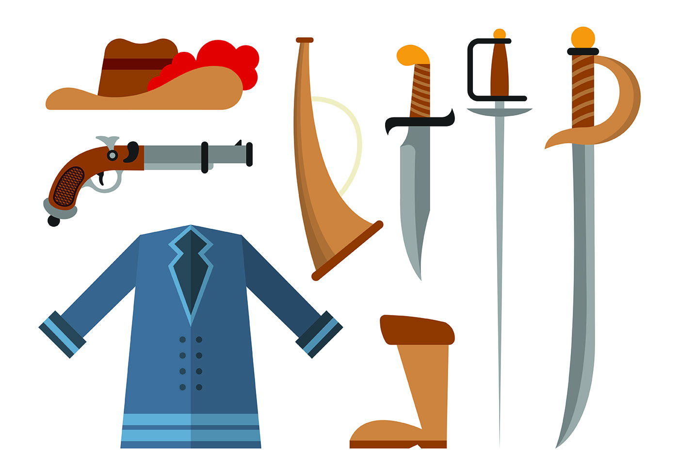 Set Of Musketeer Icons 152368 Vector Art at Vecteezy Set Of Musketeer Icons 152368 Vector Art at Vecteezy